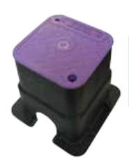 Small Square 150mm Top x 210mm Deep Reclaimed water Valve Box (Lilac L ...